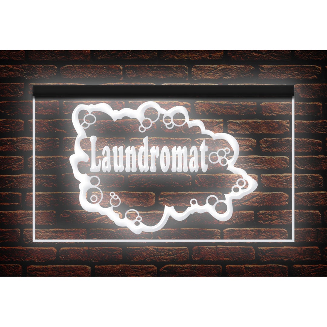 190024 Laundromat Laundry Dry Clean Shop Store Decor Display LED Light ...