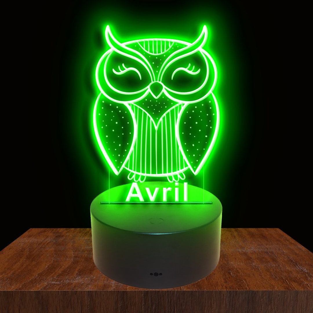 275023 Owls Personalized Custom Made Neon Night Light Sign Home Decor ...