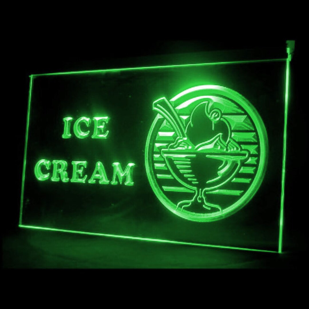 110069 OPEN Ice Cream Cafe Shop Decor Display LED Night Light Neon Sign ...
