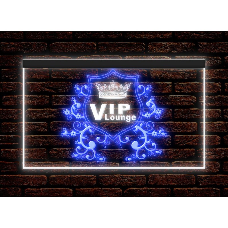 VIP Lounge Club Bar Pub Illuminated Decor Display Light Neon Sign Dual ...