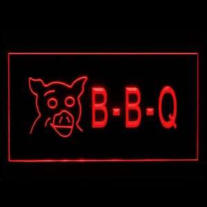110133 BBQ Bar Grill Restaurant Shop Cafe Store Open Decor Display LED ...