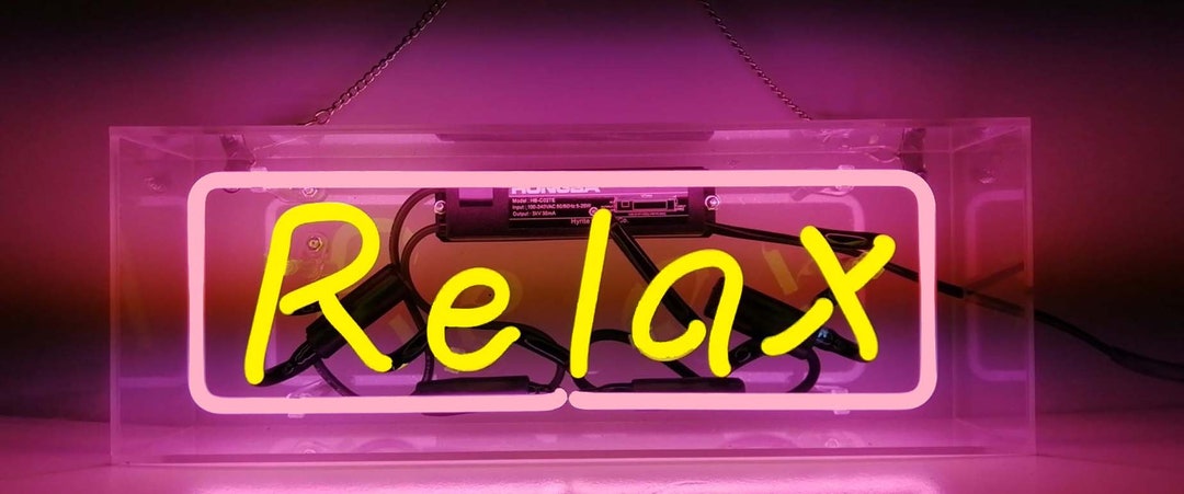 Relax Neon Sign With Acrylic Box Home Party Wall Décor - Etsy