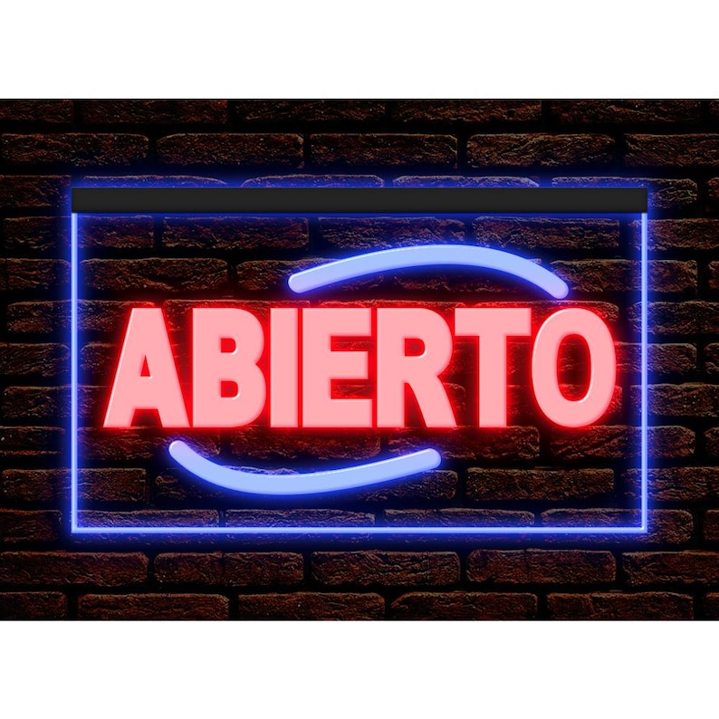 Abierto Spanish Open for Restaurant Shop Store Cafe Illuminated Display ...