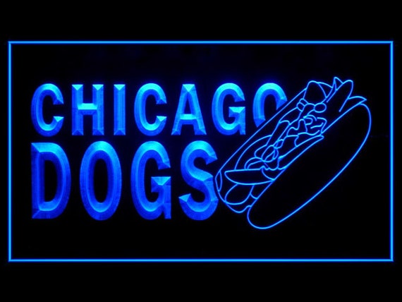 110185 Chicago Hot Dog Fast Food Shop Store Decor Display LED - Etsy
