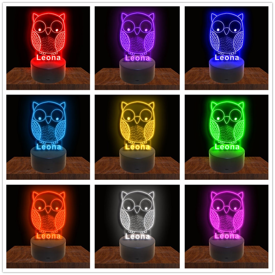 275024 Owls Personalized Custom Made Neon Night Light Sign - Etsy