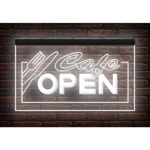 110006 Cafe Open Restaurant Bar Business Coffee Shop Display LED Light ...