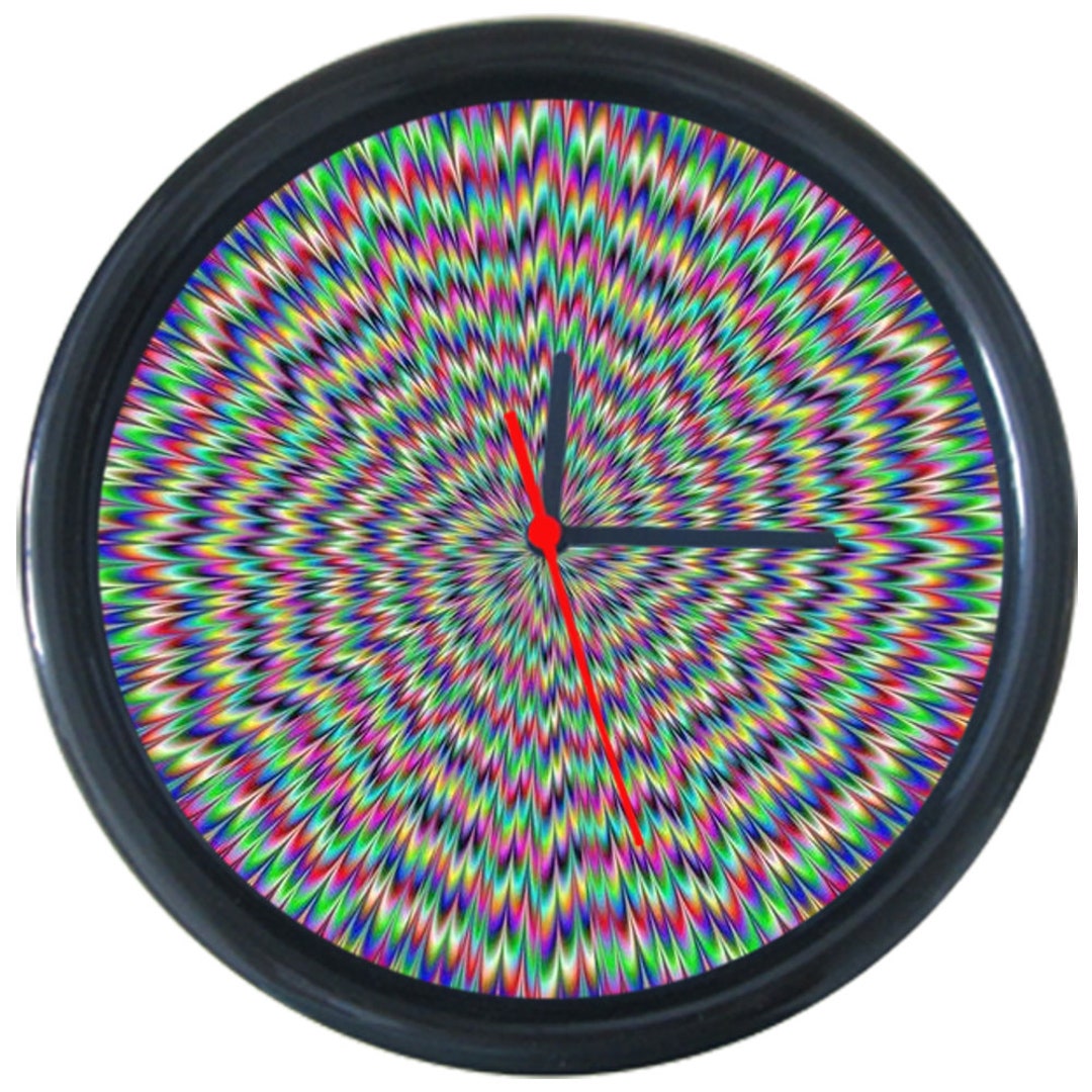 295051 Multicolor 3D Optical Illusions Psychedelic Wall Clock Home ...