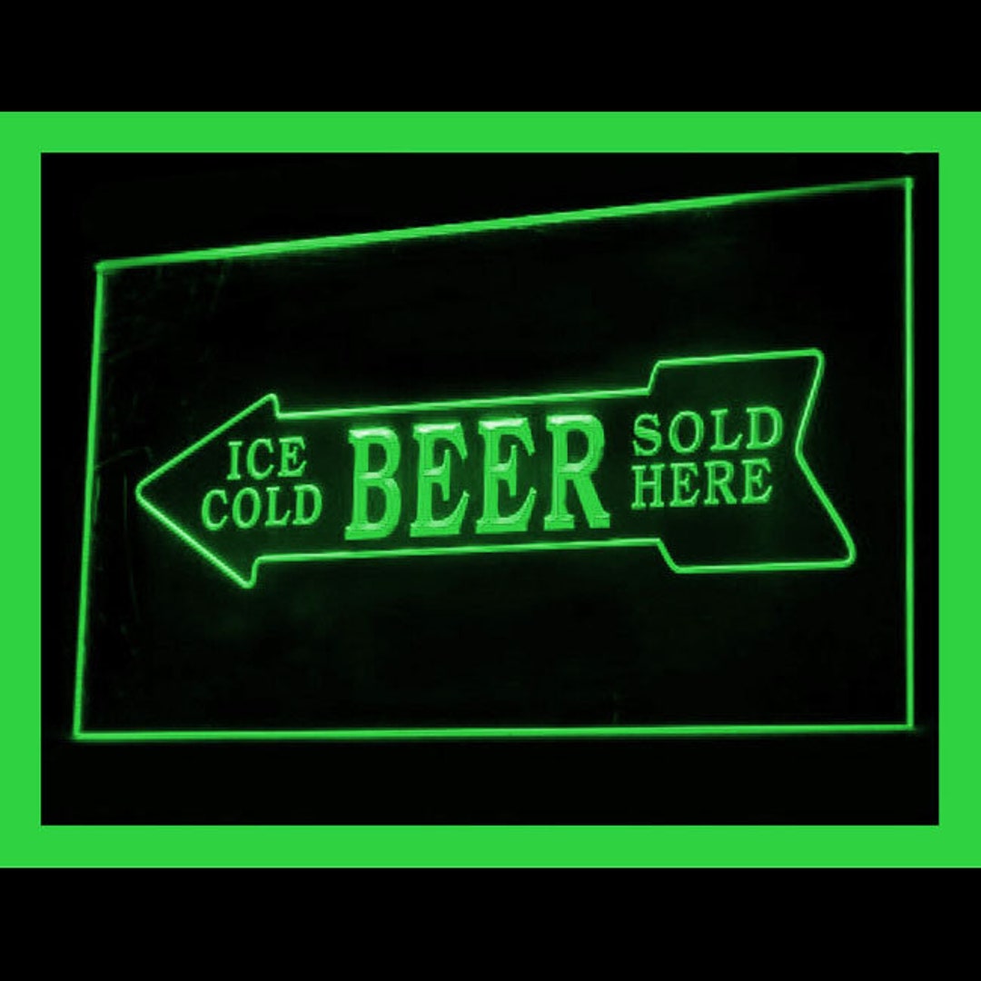 170116 Ice Cold Beer Sold Here Bar Pub Club Home Decor Display LED ...