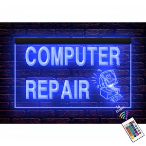 Computer Repair LED Neon Sign, Shop Store Office Business Illuminated ...