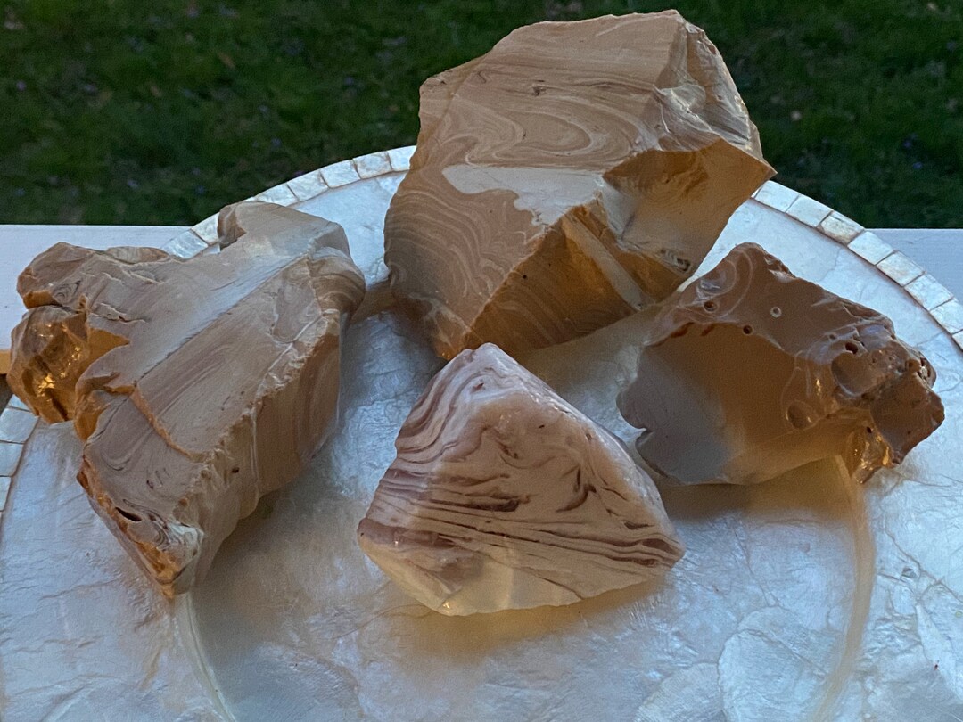 Lot of 4 Glass Rock Cullet Fenton Slag Brown Cream 4lbs. 4oz ...