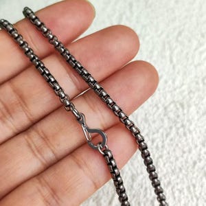Pure Titanium Box Chain Necklace: Swivel Ring Pendant, Hypoallergenic ...