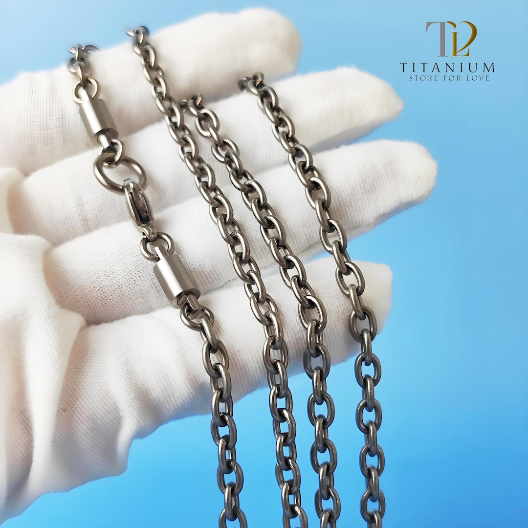 Pure Titanium O-link Chain Necklace: 3.0mm | 3.5mm | 4.5mm ...