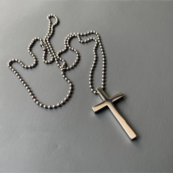 Mens Titanium Cross Necklace - Etsy