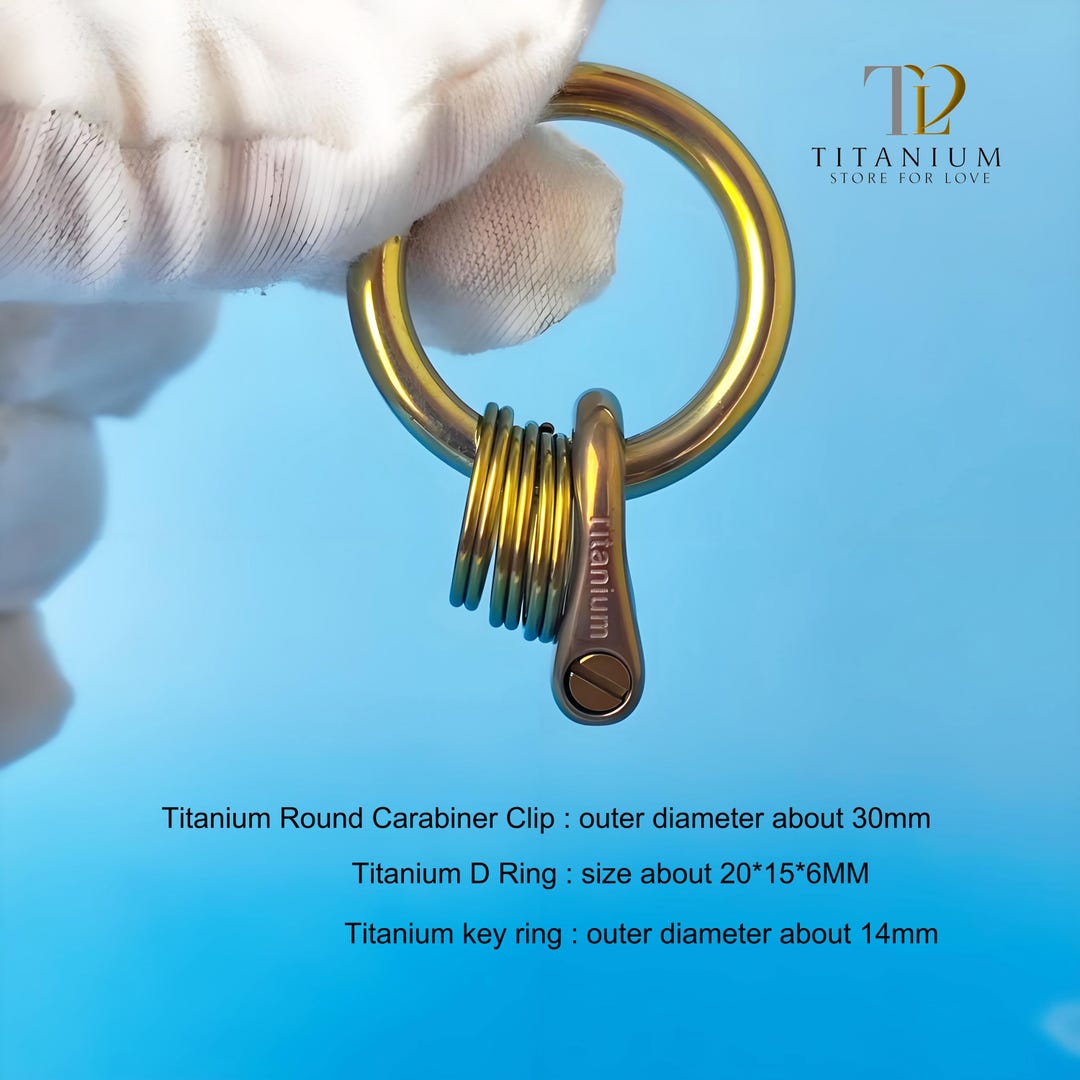 Titanium Keychain for Men | Press-type Quick Release Carabiner ...