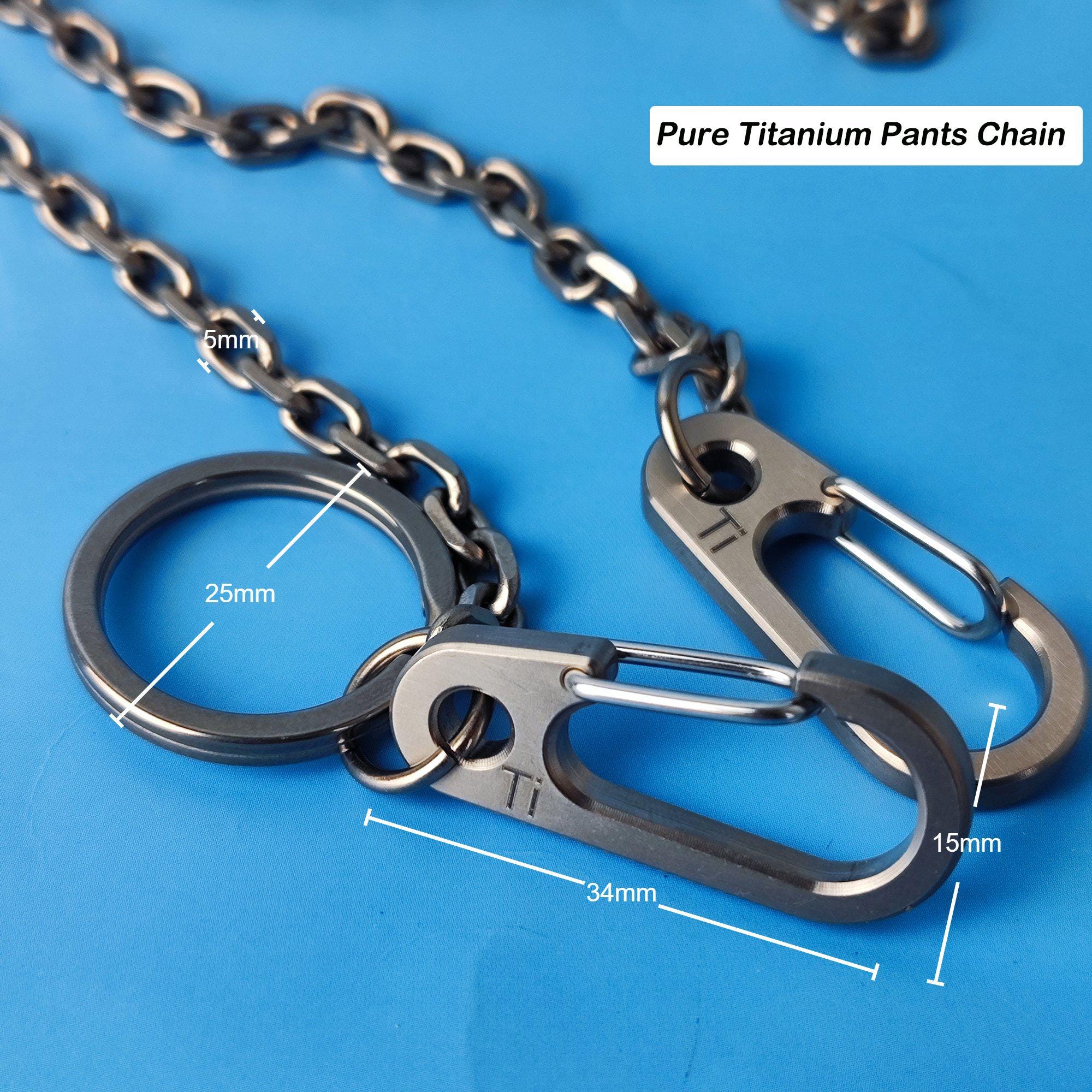 Pure Titanium Trouser Chain With Carabiner & Key Ring – Adjustable ...