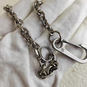 7 Mm Width Premium Pure Titanium Wallet Chain - Etsy