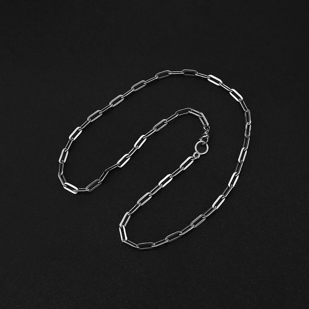 5 Mm Wide Flat Rectangular Pure Titanium O-shaped Chain Hip-hop Cold ...