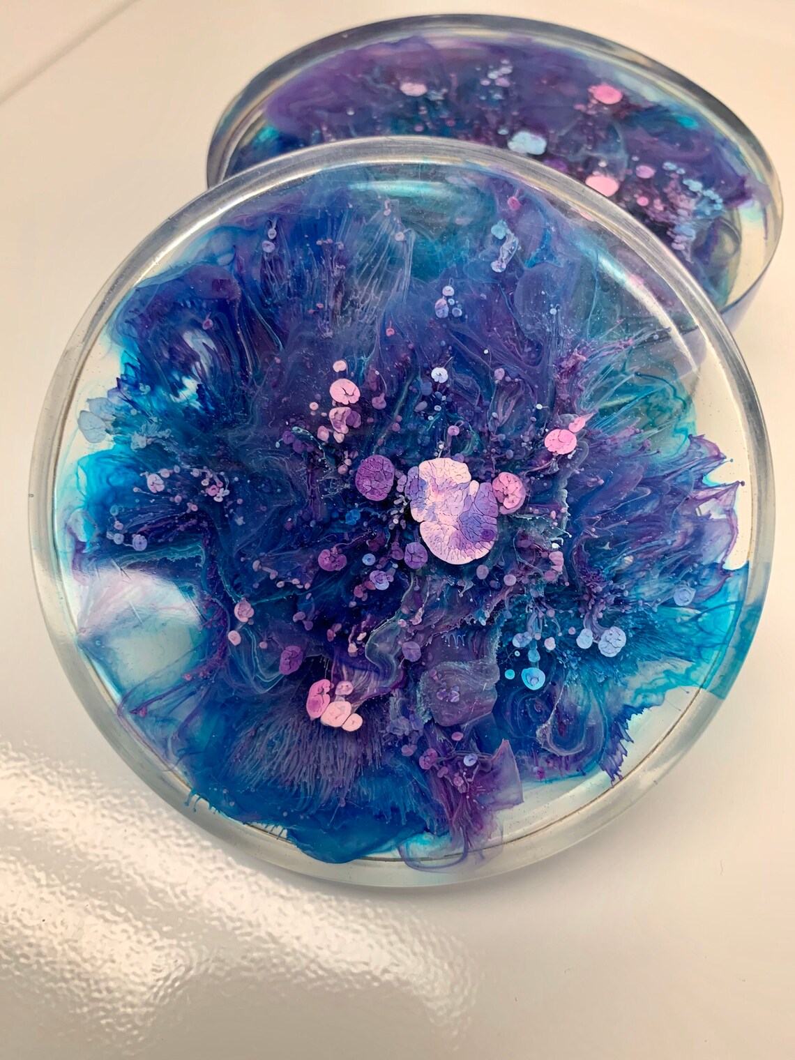 Purple and Blue Resin Coasters - Etsy