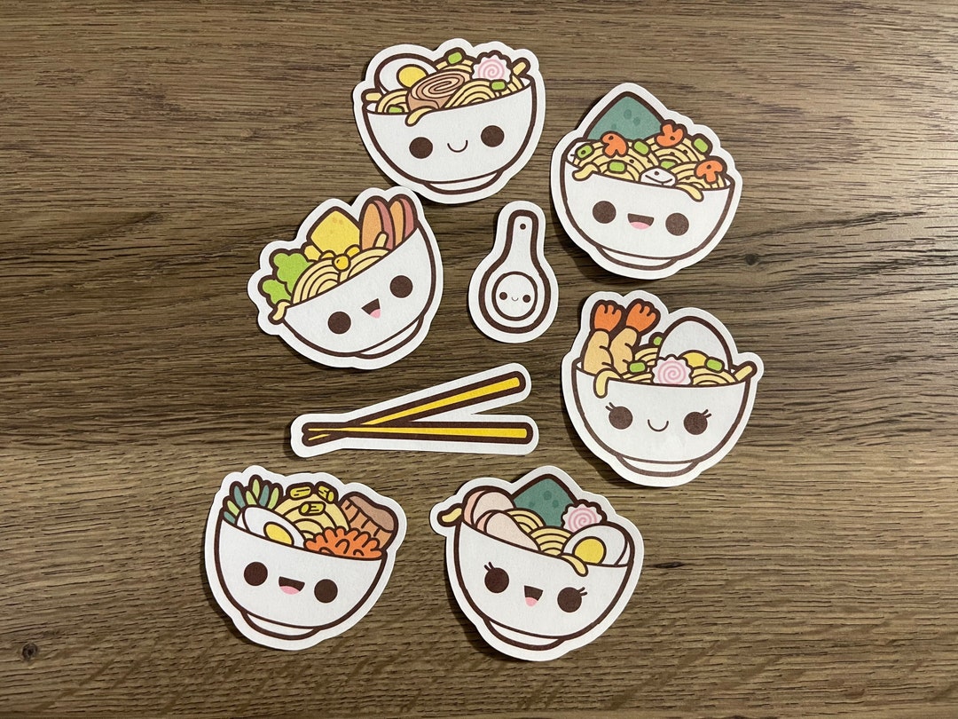 Kawaii Ramen Bowl Sticker Pack | Cute | Fun Stickers | Stickers | Gift ...