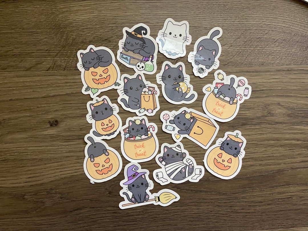 Cute Halloween Spooky Cats Sticker Pack | Cute | Fun Stickers ...
