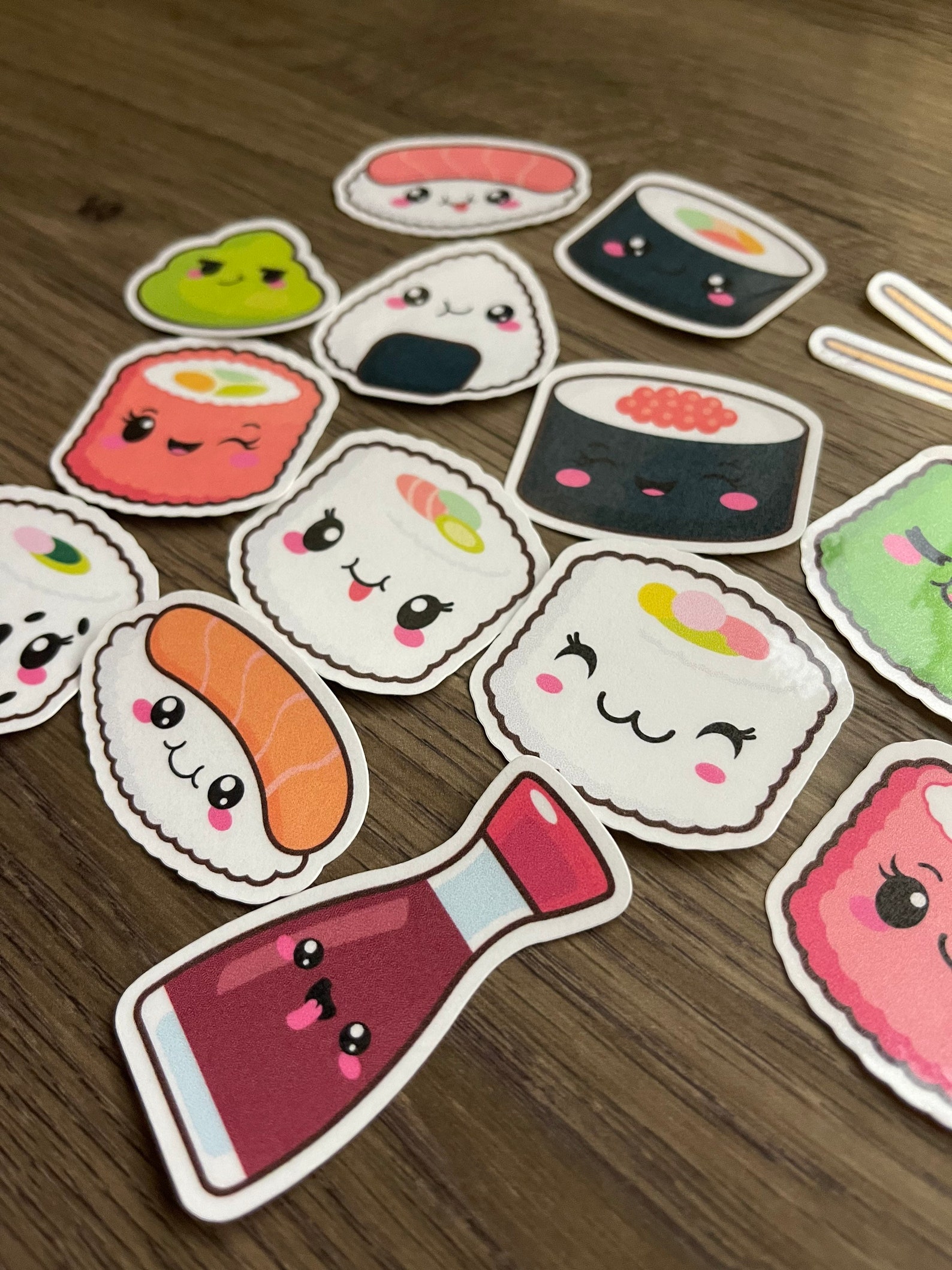 Kawaii Sushi Sticker Pack | Cute | Fun Stickers | Stickers | Gift for ...
