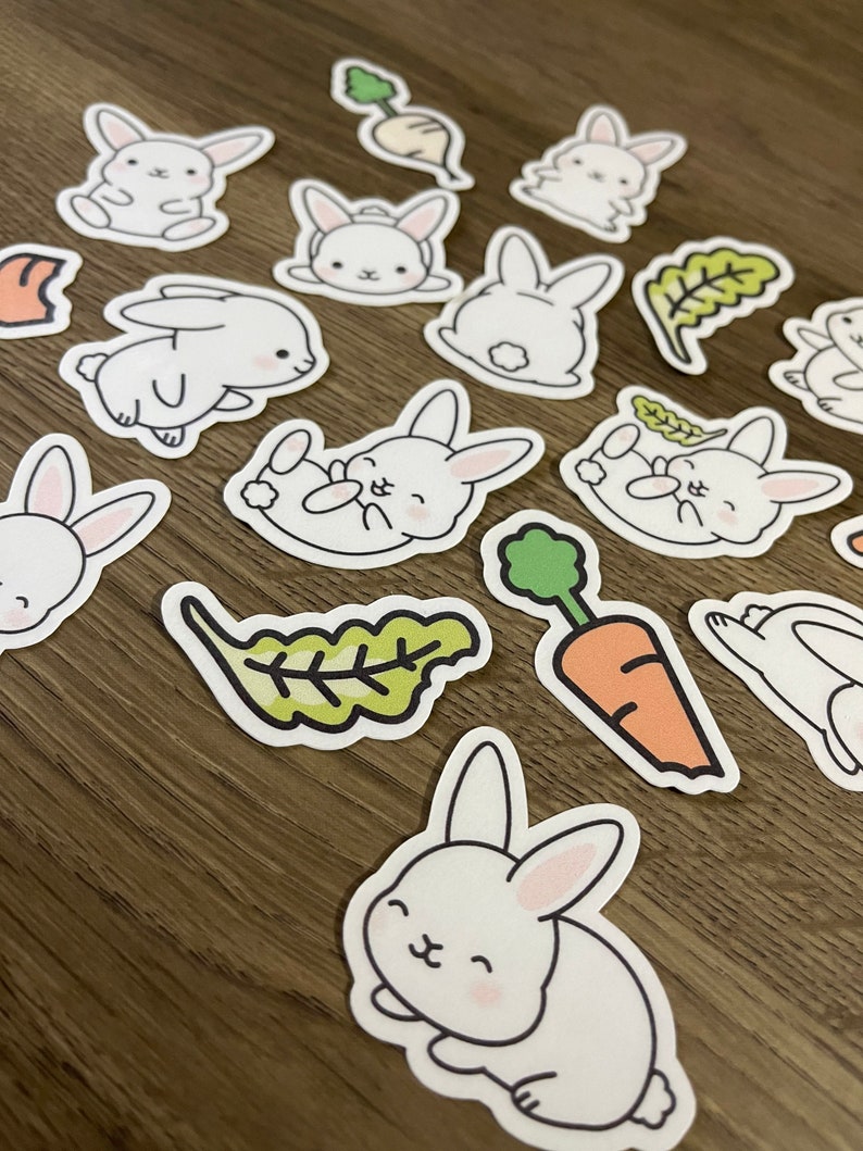 Kawaii Bunnies Sticker Pack Cute Fun Stickers Stickers - Etsy