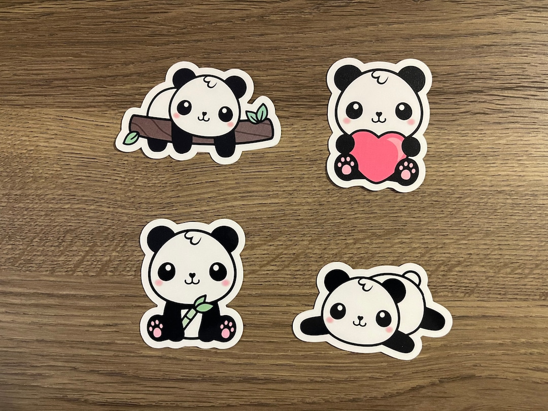 Kawaii Panda Waterproof Sticker Pack | Cute | Fun Stickers | Approx 2 ...