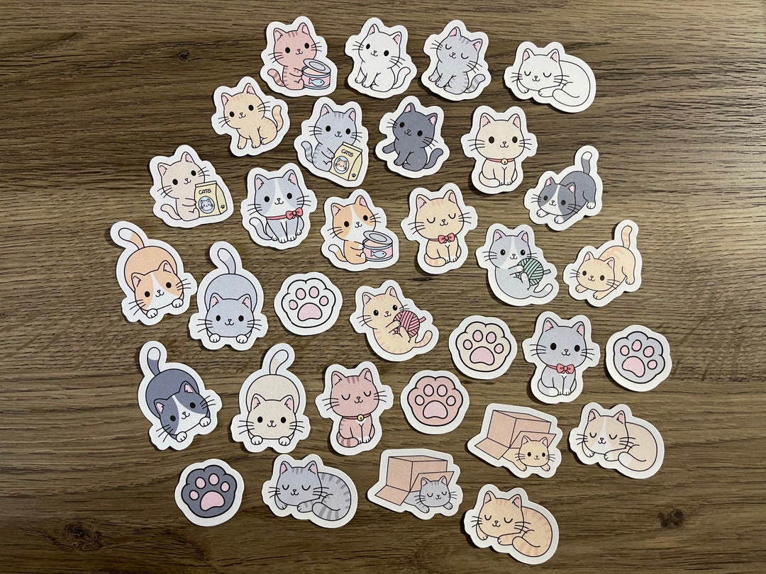 Cute Kawaii Cat Lovers Sticker Pack | Cute | Fun Stickers | Stickers ...