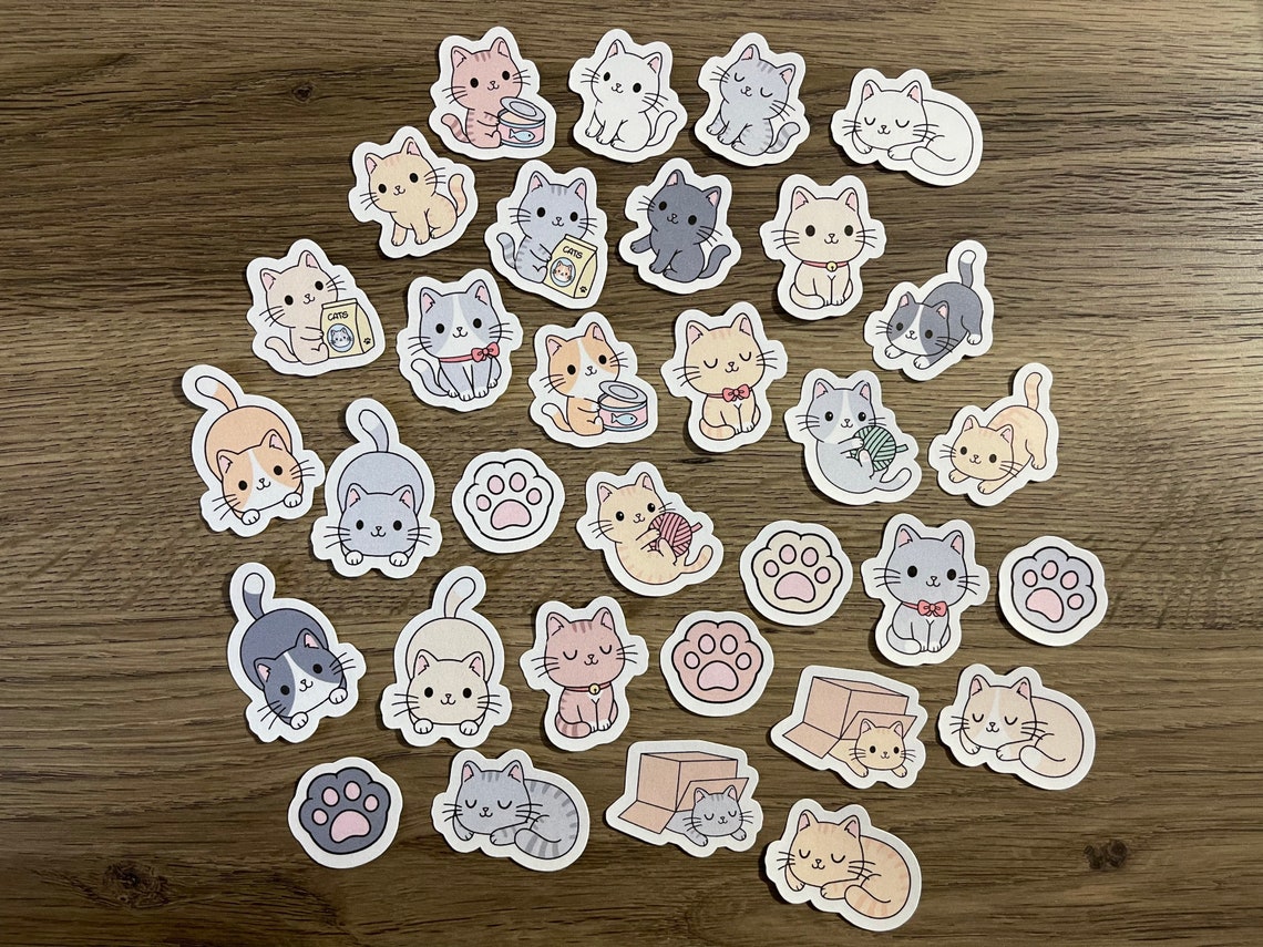 Cute Kawaii Cat Lovers Sticker Pack Cute Fun Stickers - Etsy