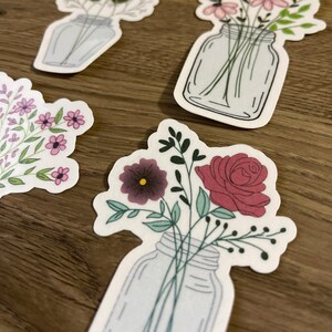 Flower Jar Sticker Pack | Cute | 4 Flower Jar Stickers | Gift for Her ...