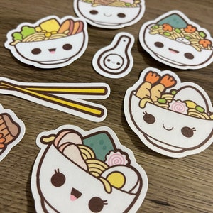 Kawaii Ramen Bowl Sticker Pack | Cute | Fun Stickers | Stickers | Gift ...