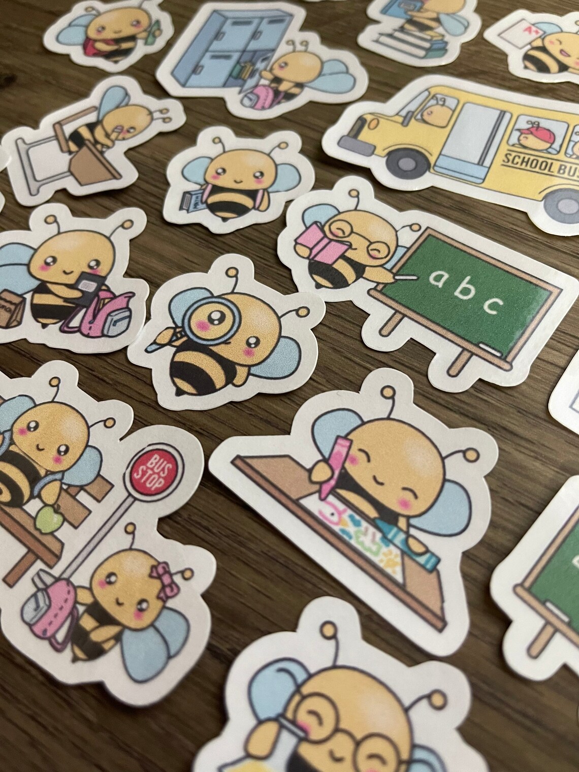 Kawaii Bees in School Sticker Pack Cute Fun Stickers - Etsy