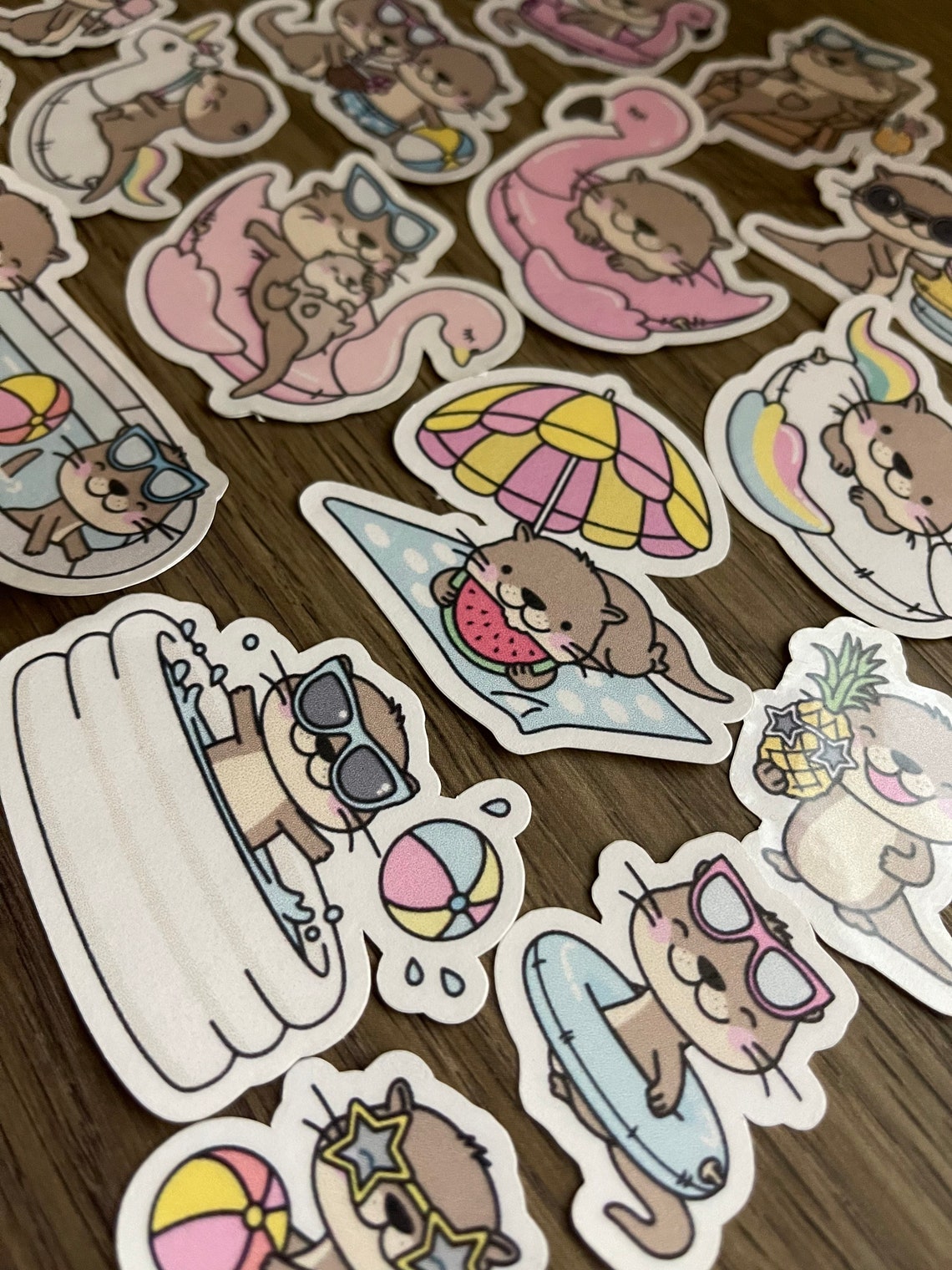 Otters Summer Fun Sticker Pack Cute Fun Stickers - Etsy