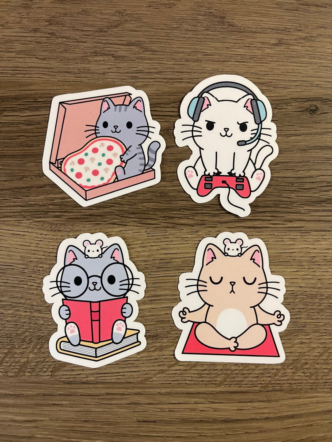 Funny Cat Waterproof Sticker Pack | Cute | Fun Stickers | Approx 2” X 2 ...