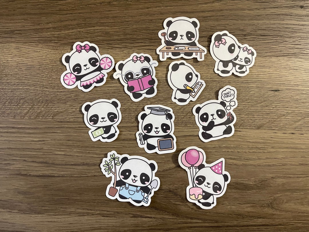 Kawaii Everyday Pandas Sticker Pack Cute Fun Stickers Stickers Gift for ...