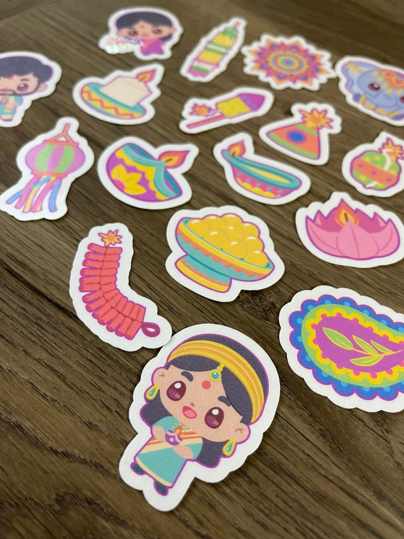 Kawaii Diwali Sticker Pack Cute Fun Stickers Holiday - Etsy