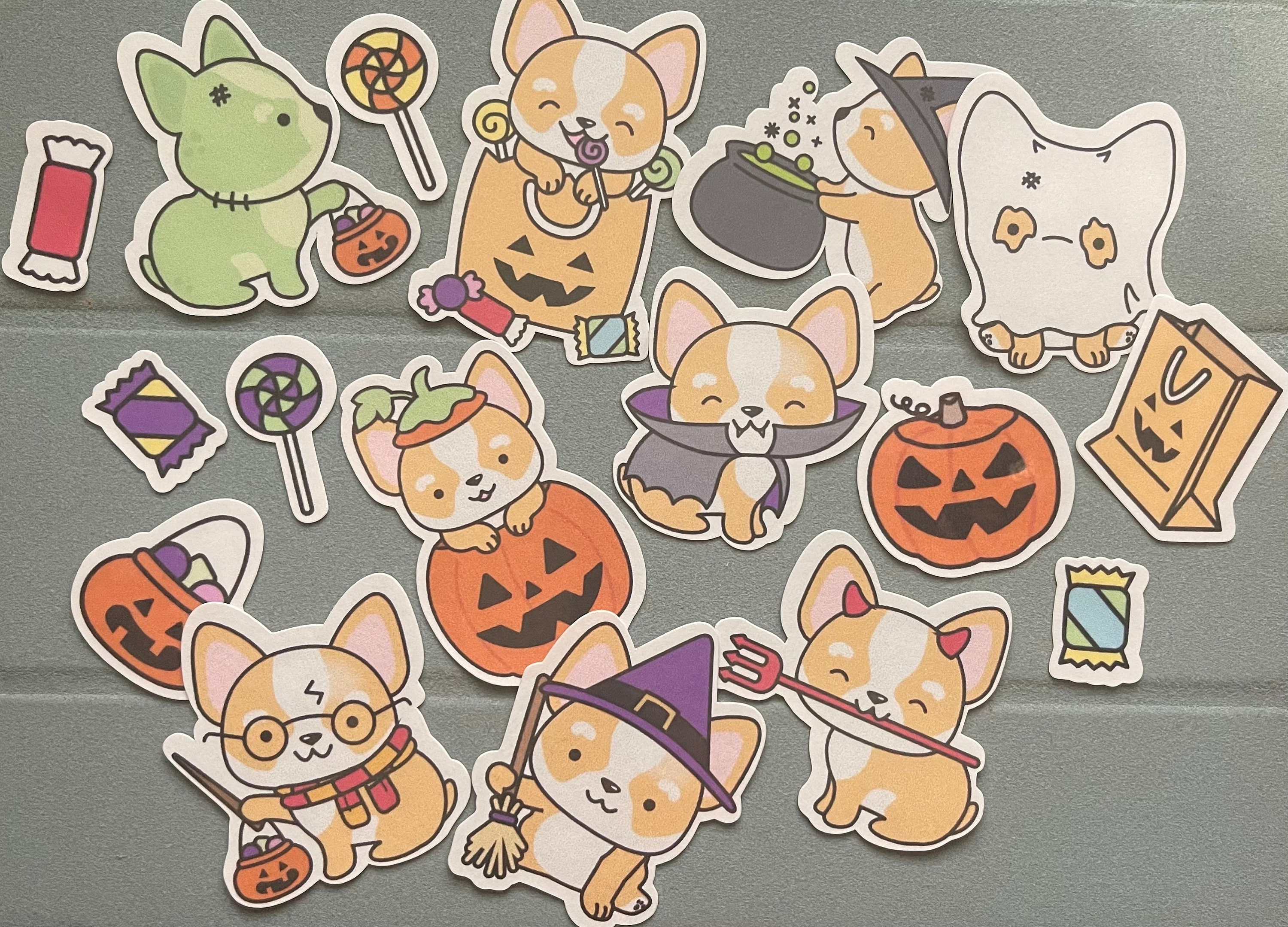 Halloween Corgi Sticker Pack Cute Fun Stickers Stickers - Etsy