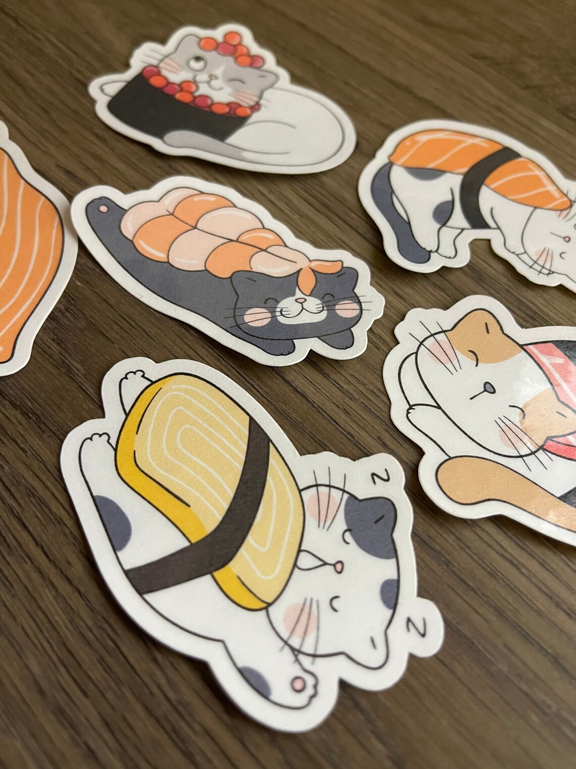 Cute Sushi Cats Sticker Pack | Cute | Fun Stickers | Food Stickers ...