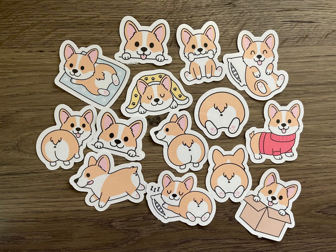 Cute Kawaii Corgi Sticker Pack | Cute | Fun Stickers | Stickers | Gift ...