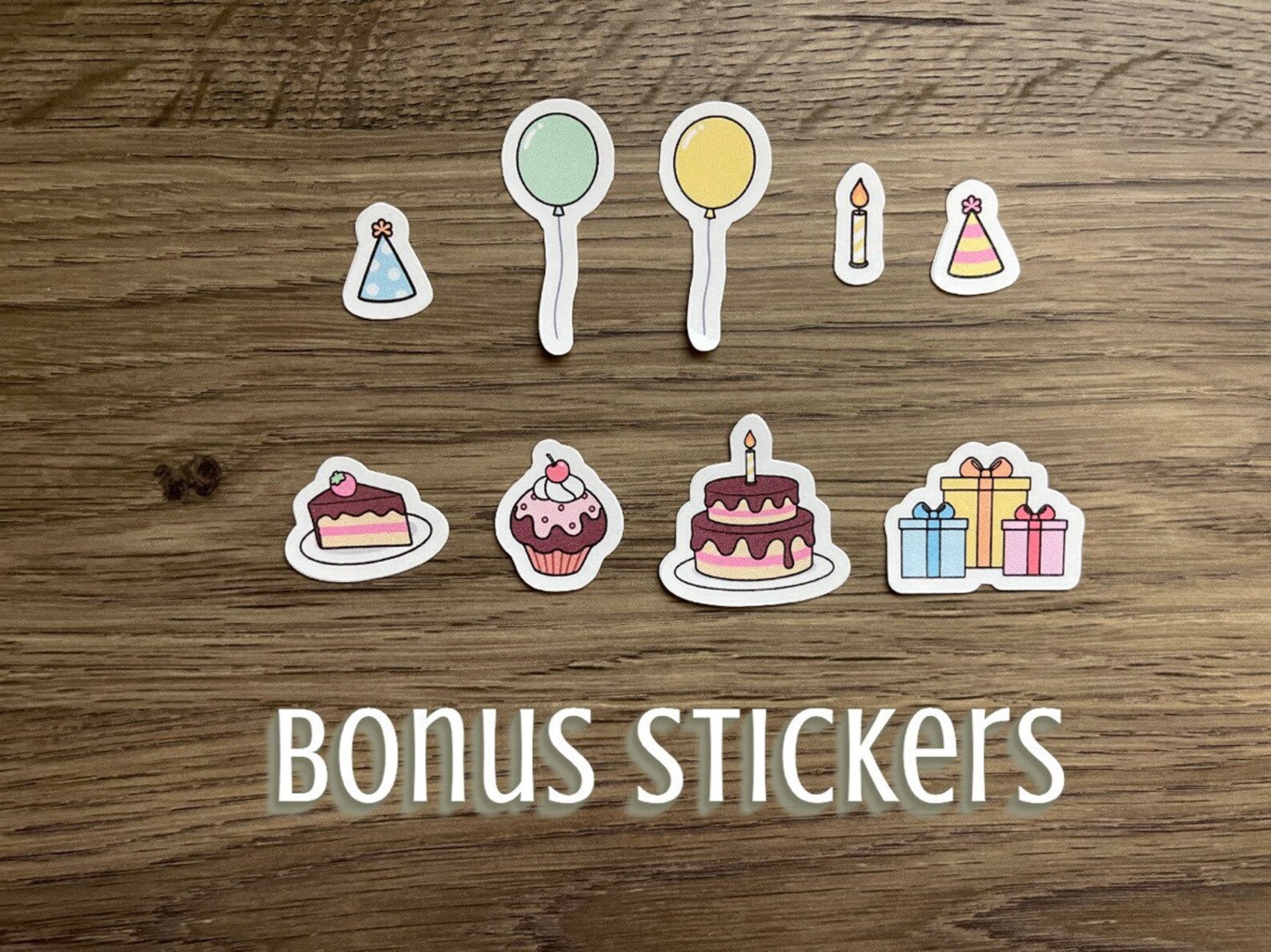 Happy Birthday Cat Sticker Pack Cute Fun Stickers - Etsy