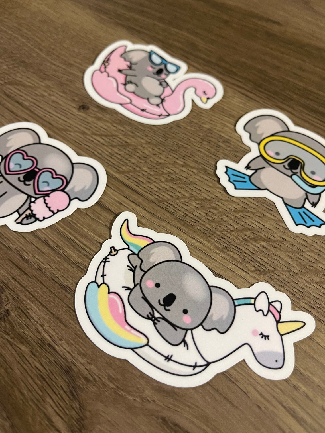 Kawaii Koalas Summertime Fun Waterproof Sticker Pack | Cute | Fun ...