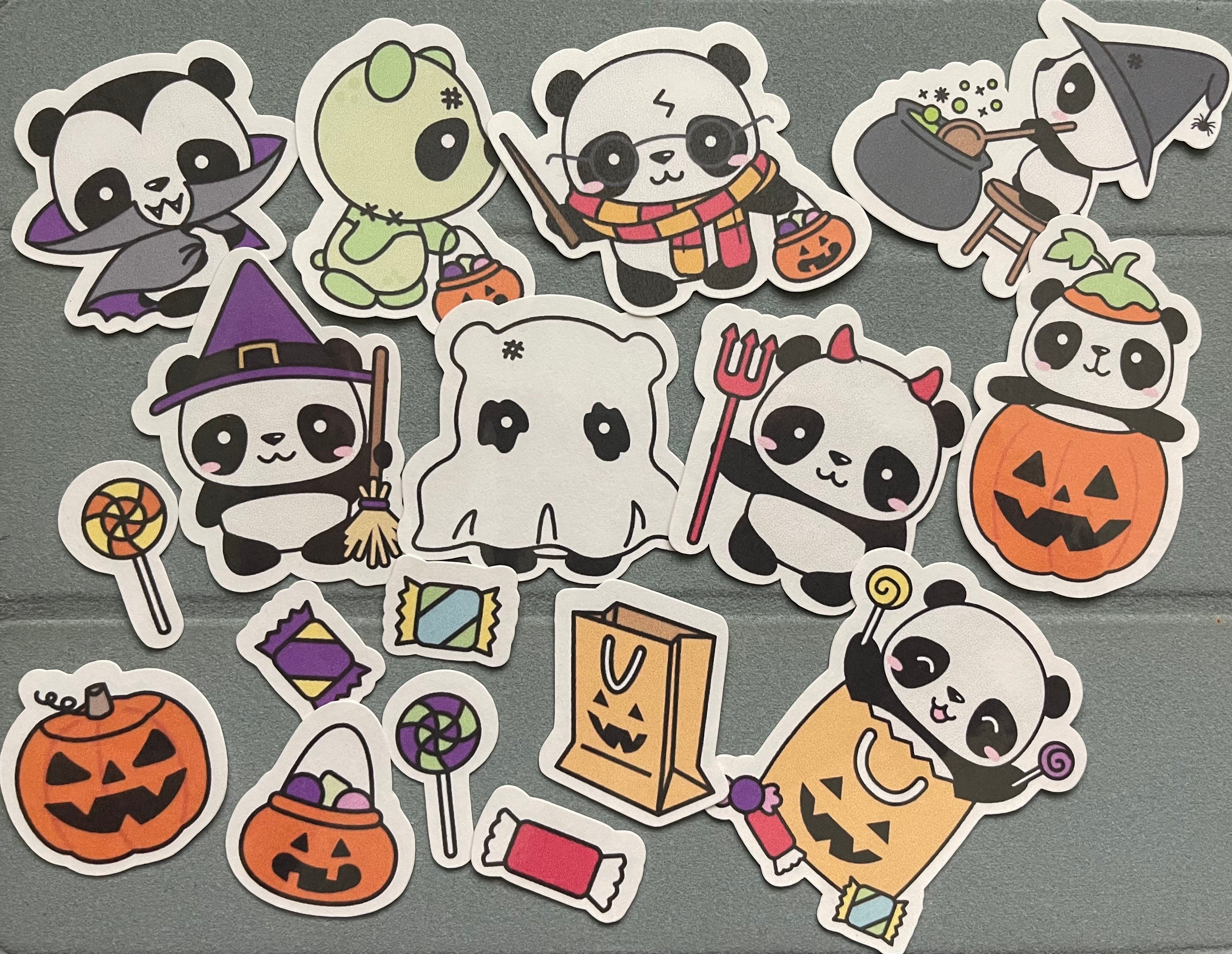 Halloween Panda Sticker Pack Cute Fun Stickers Stickers | Etsy
