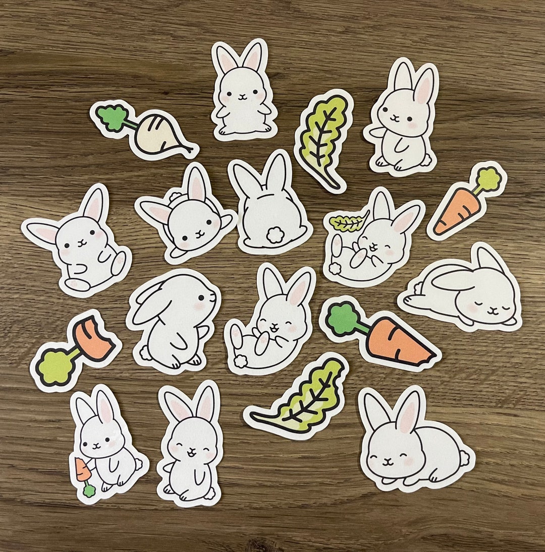 Kawaii Bunnies Sticker Pack | Cute | Fun Stickers | Stickers | Gift for ...