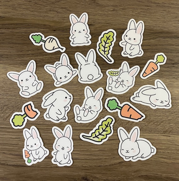 Kawaii Bunnies Sticker Pack Cute Fun Stickers Stickers - Etsy
