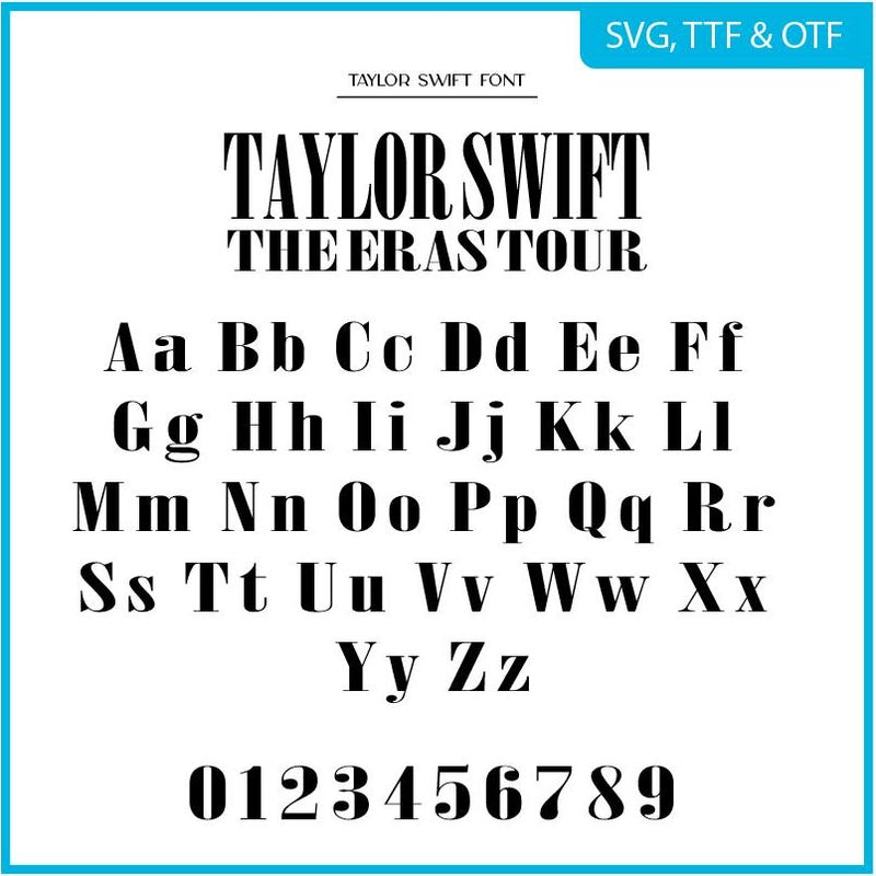 The Eras Tour Font Svg - Etsy
