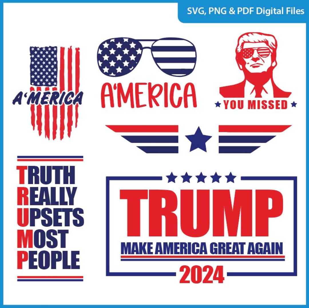Trump 2024 SVG, Make America Great Again, 'merica SVG, American Flag ...