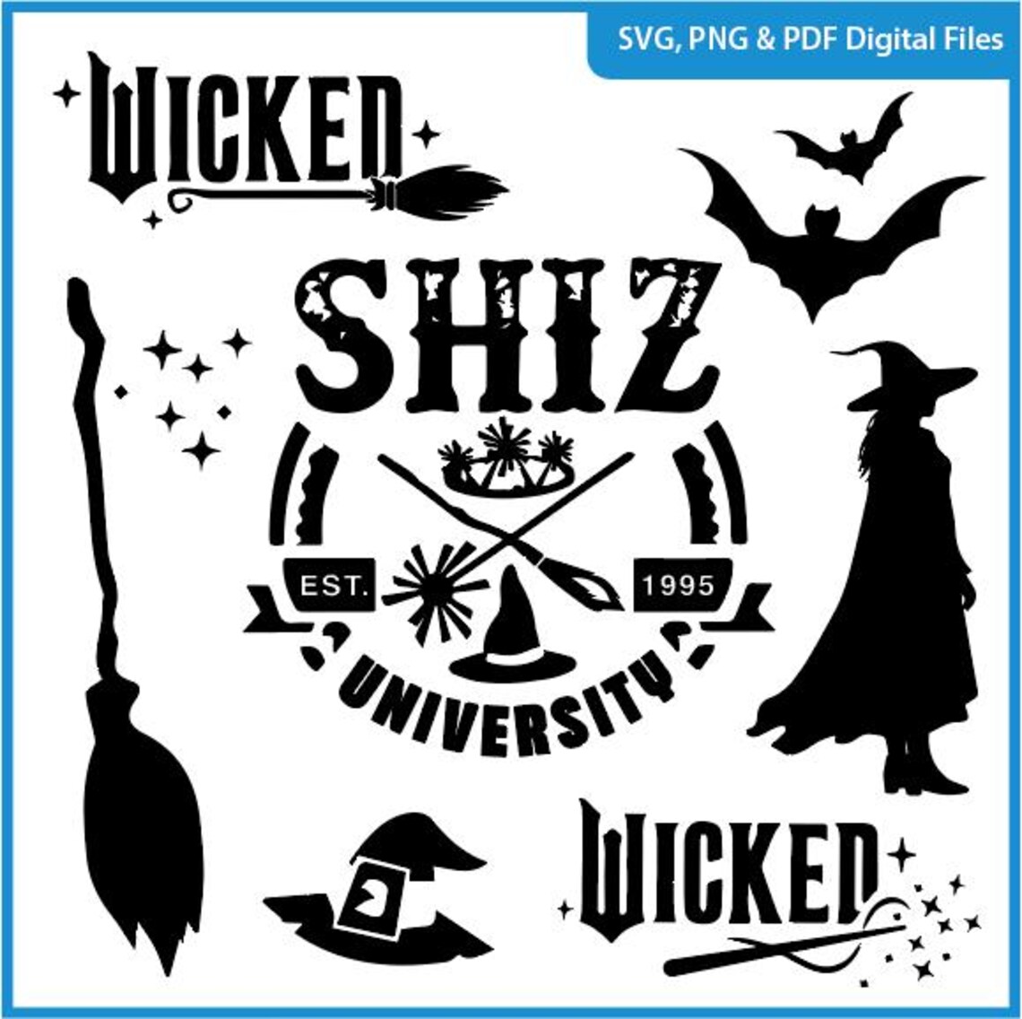 SHIZ SVG , Cricut Elphaba Glinda Art, Musical Fans PDF Digital Download ...