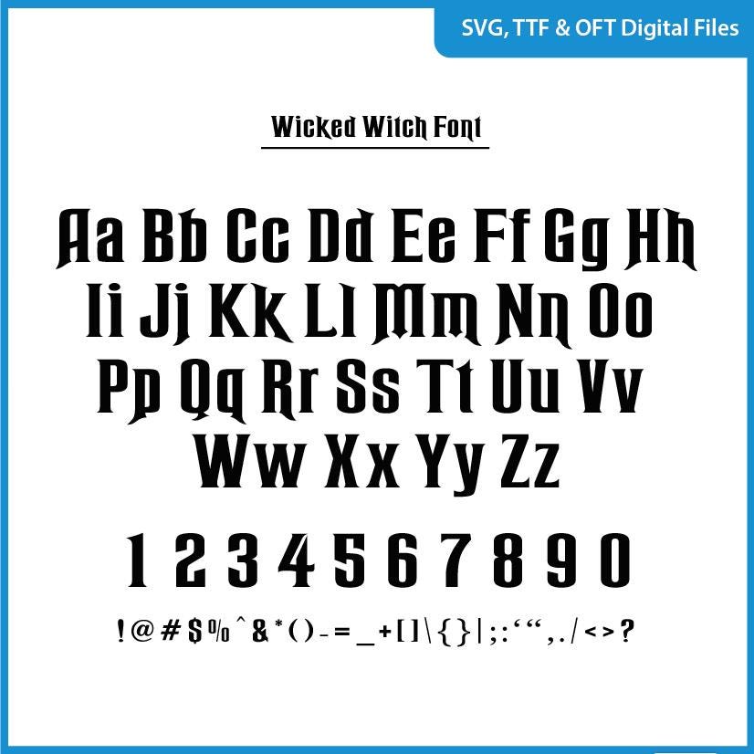 Wicked the Musical Design Font. Svg perfect for Cameo & Cricut Ttf and ...
