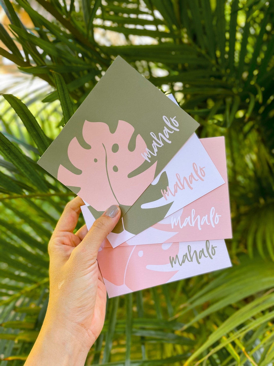 Monstera Mahalo Mixed Note Card Set / Hawaii Note Cards / Monstera Note ...