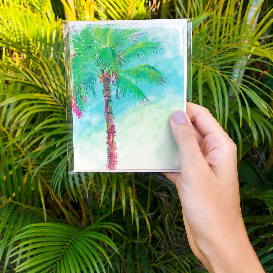 Palm Tree Note Cards / Palm Tree Cards / Palm Tree / Tropical - Etsy